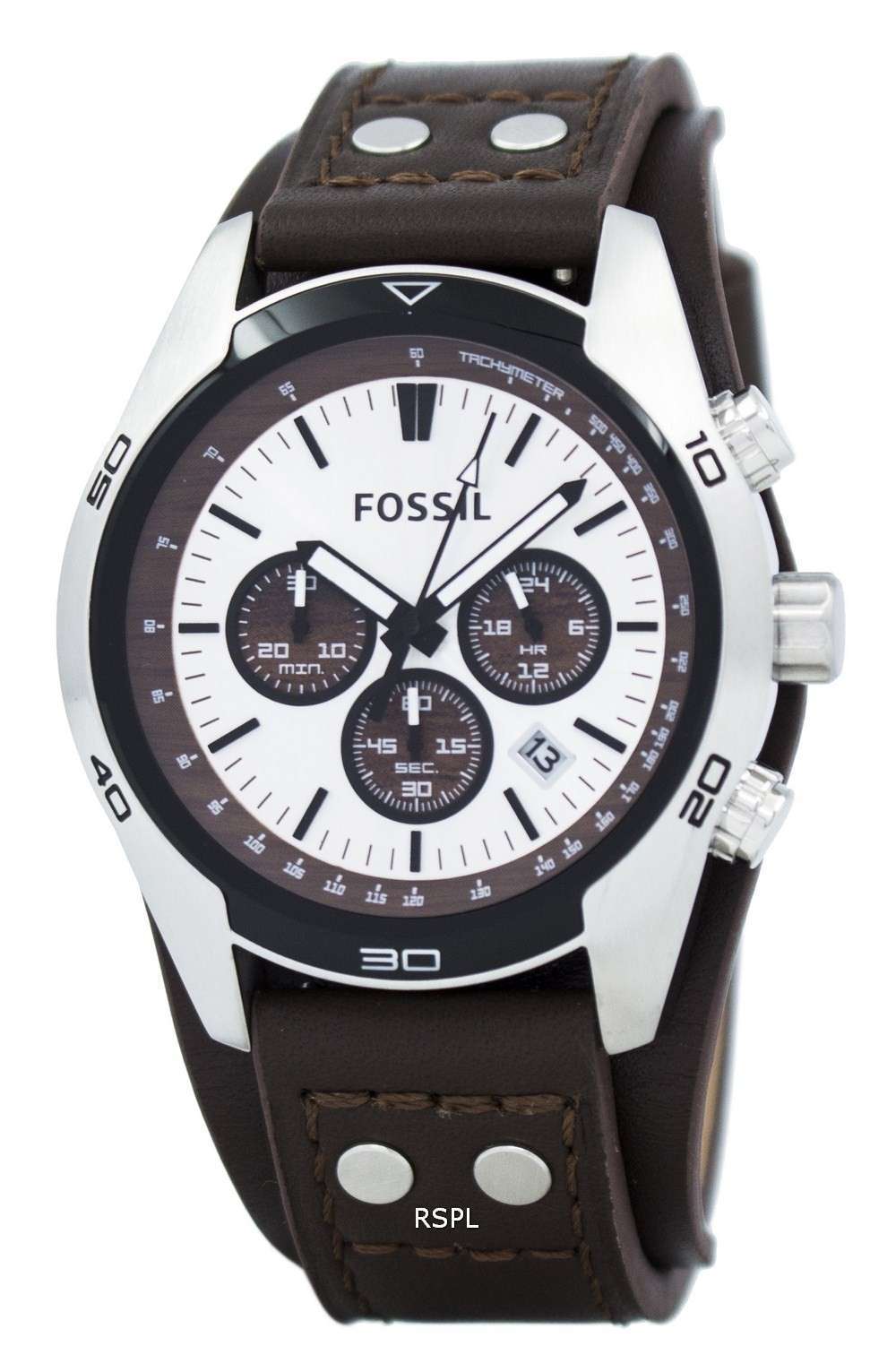 Fossil Cuff Chronograph Tan Leather CH2565 Mens Watch - Zetamarket