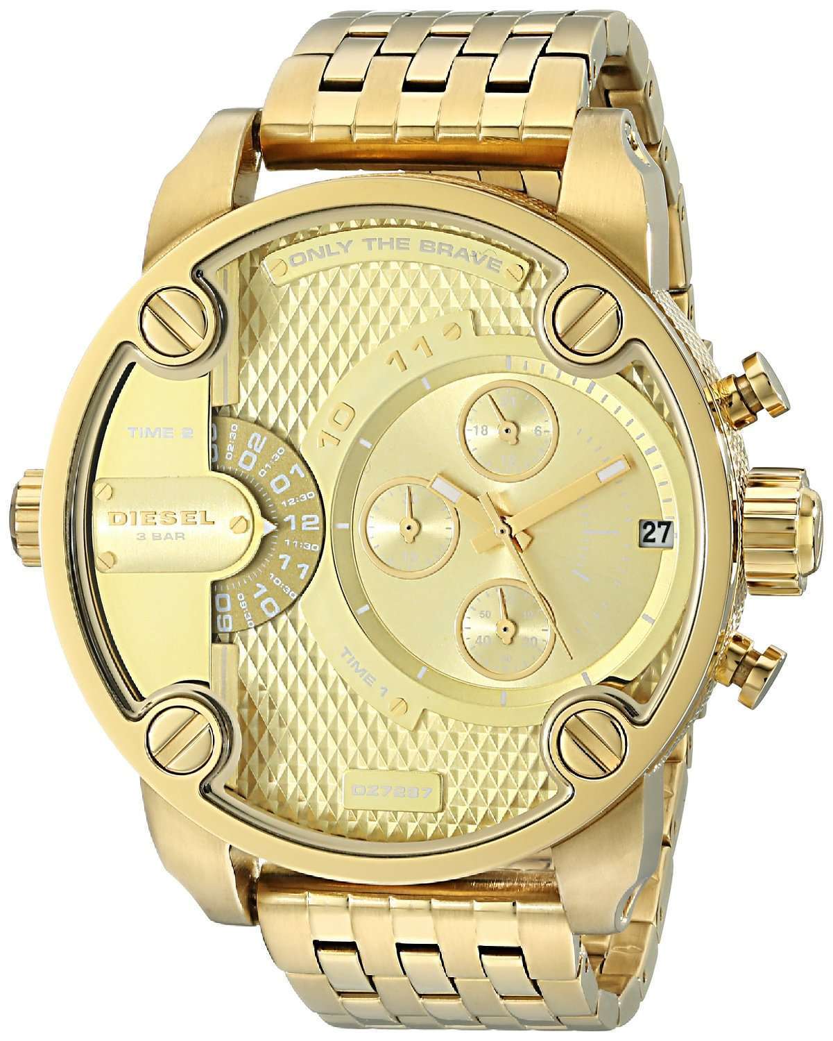 Diesel Little Daddy Chronograph Gold Tone DZ7287 Mens Watch - Zetamarket