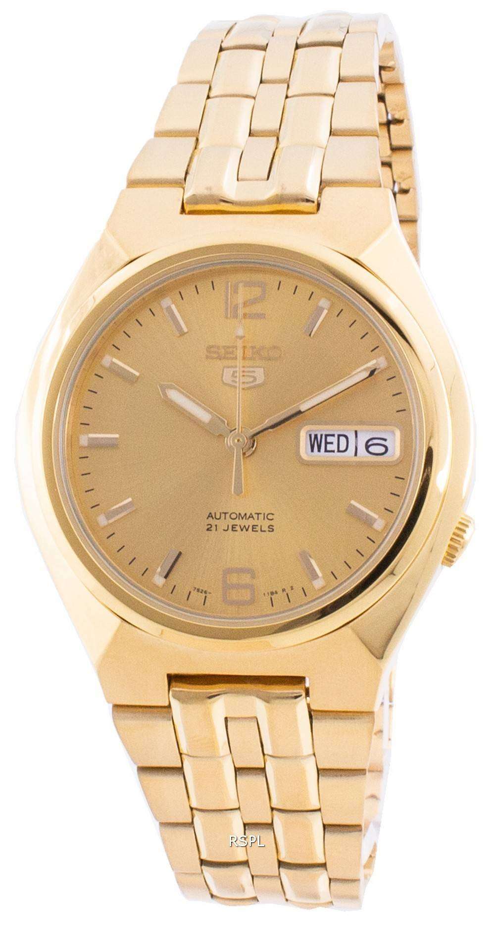 Seiko 5 Automatic Gold Tone Dial SNKL64 SNKL64K1 SNKL64K Men's Watch ...