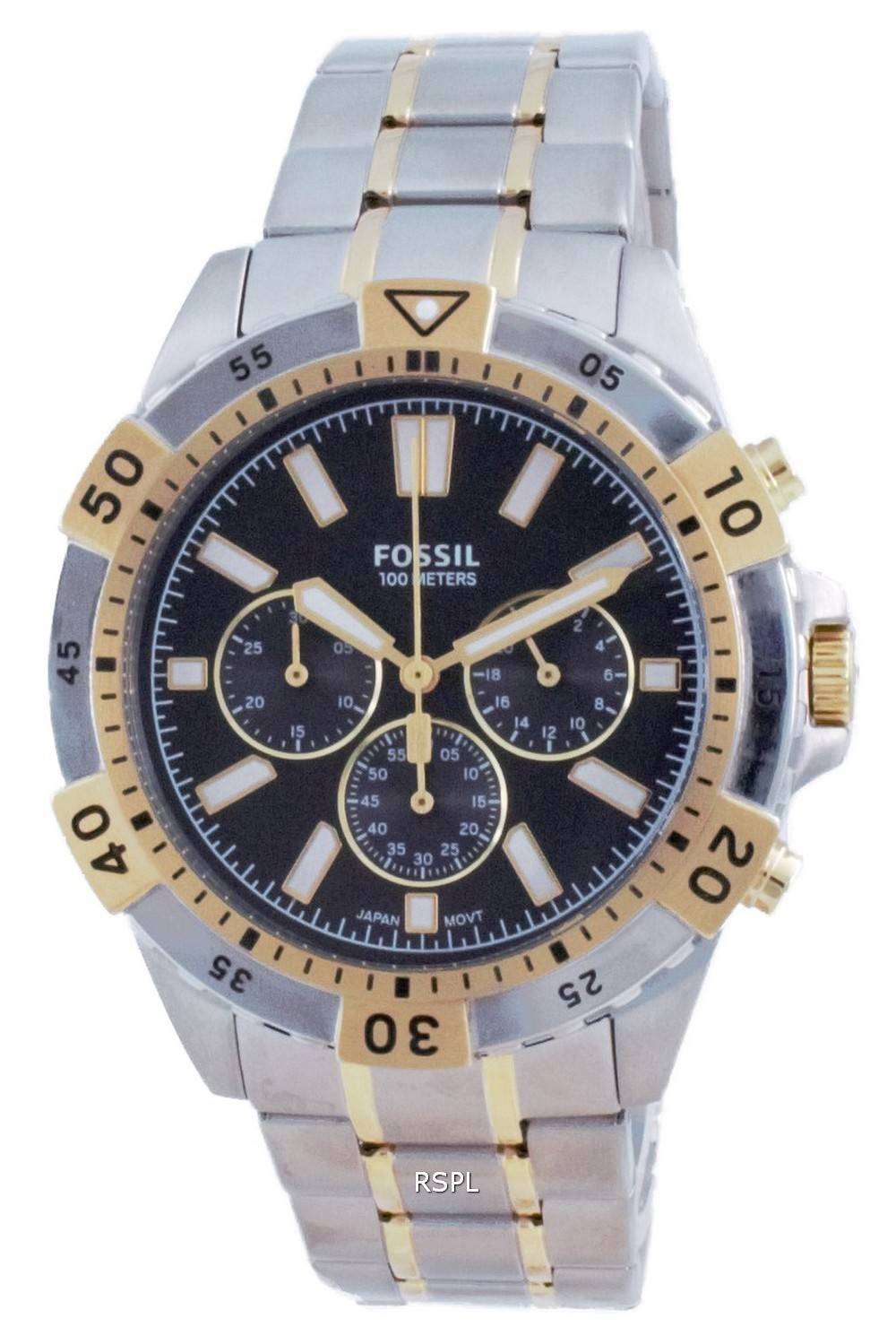 Fossil Garrett Chronograph Black Dial Stainless Steel Quartz FS5771 ...