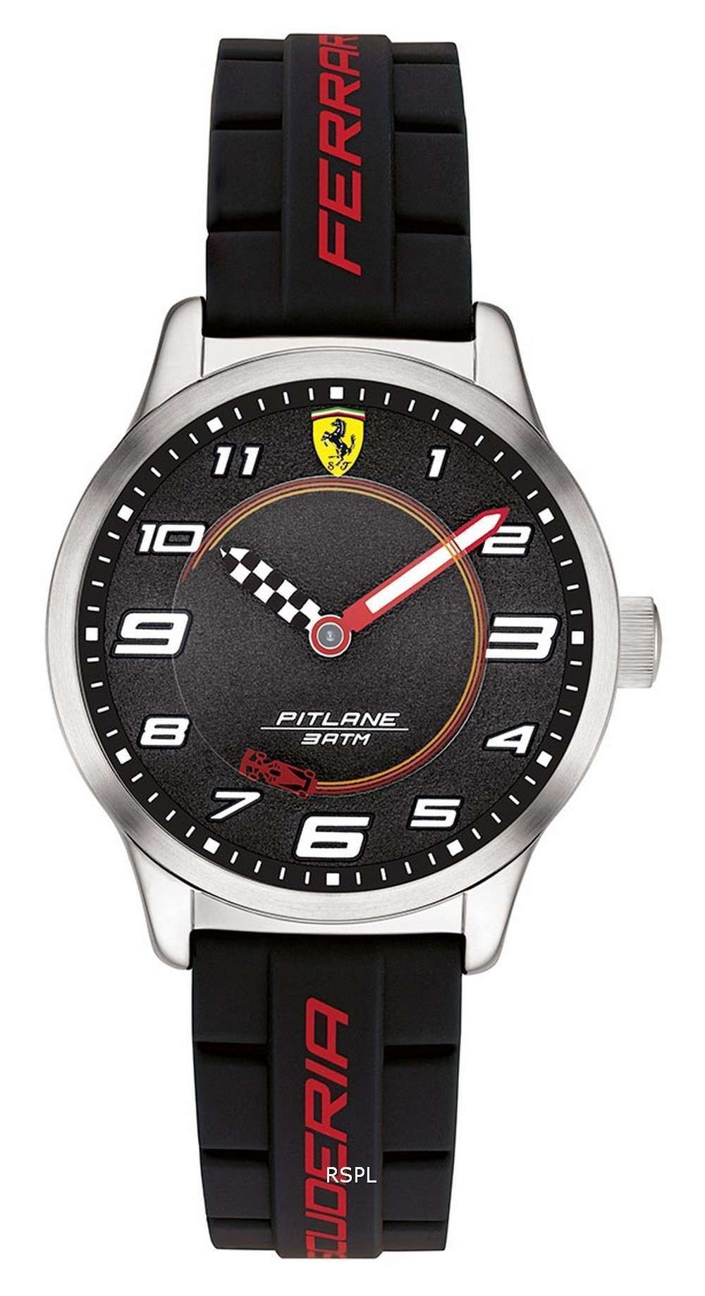 Ferrari Scuderia Pitlane Black Dial Silicon Band Quartz 0860012 Unisex ...