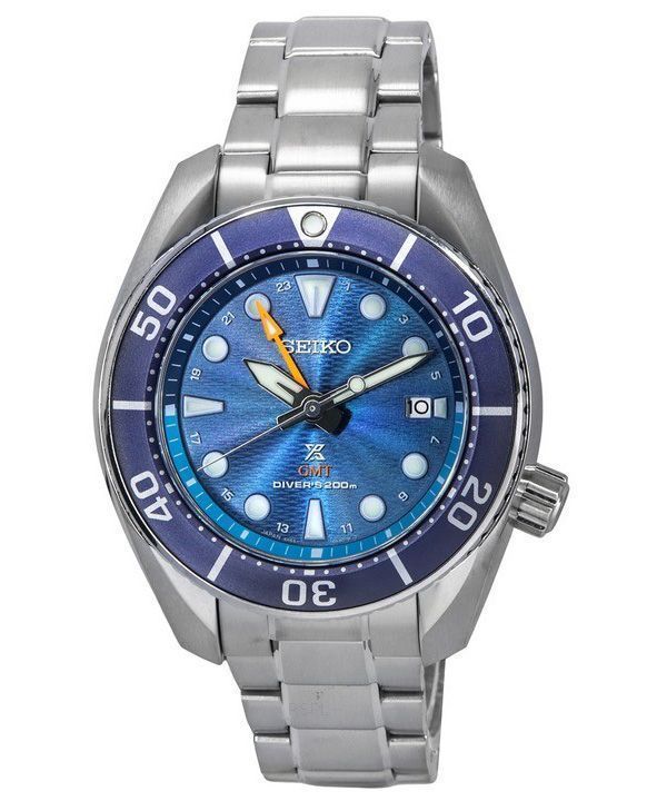 Seiko Prospex Sea Aqua Sumo GMT Blue Dial Solar Diver's SFK001J1 200M ...