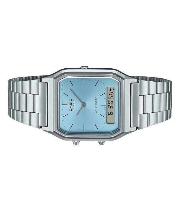 Casio Vintage Analog Digital Turquoise Blue Dial Quartz AQ-230A-2A1 ...
