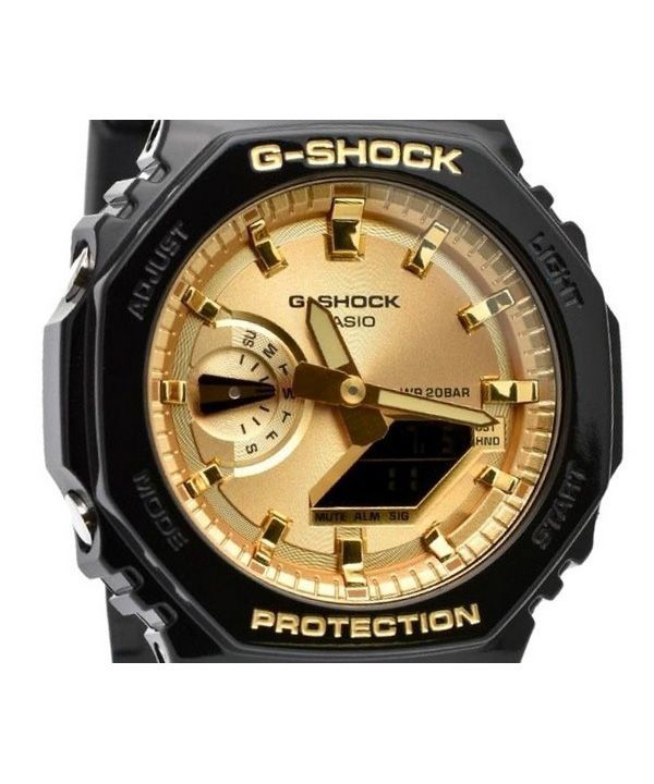 Casio G-Shock Analog Digital Black And Gold Color Resin Strap Quartz GA-2100GB-1A 200M Mens ...