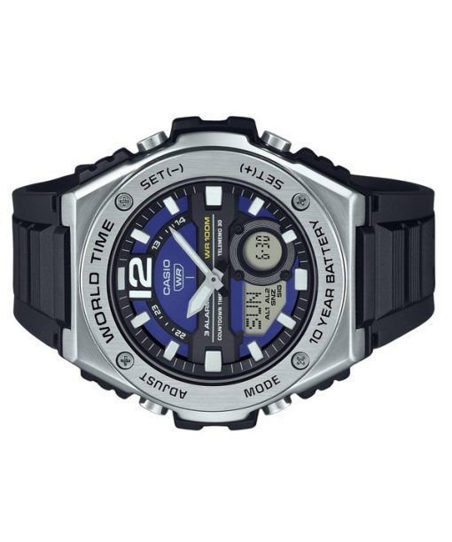 Casio Standard Analog Digital Resin Strap Blue Dial Quartz MWQ-100-2AV 100M Men's Watch - Zetamarket