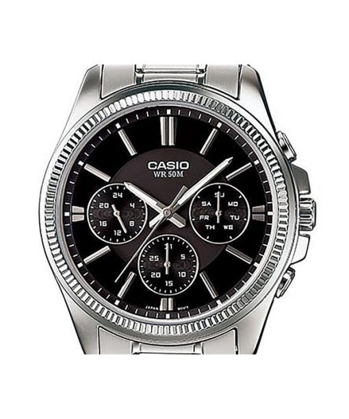 Casio Enticer Analog Stainless Steel Black Dial Quartz MTP-1375D-1AV Men's Watch - Zetamarket
