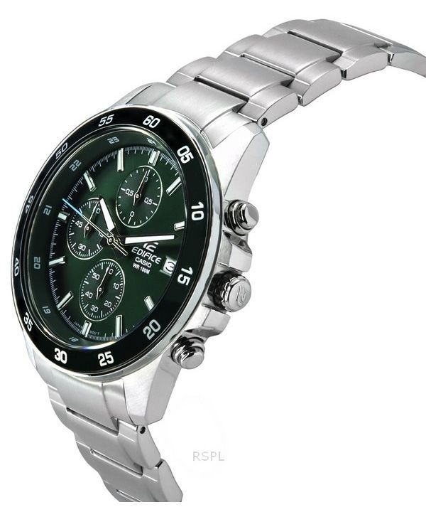 Casio Edifice Analog Standard Chronograph Stainless Steel Green Dial ...